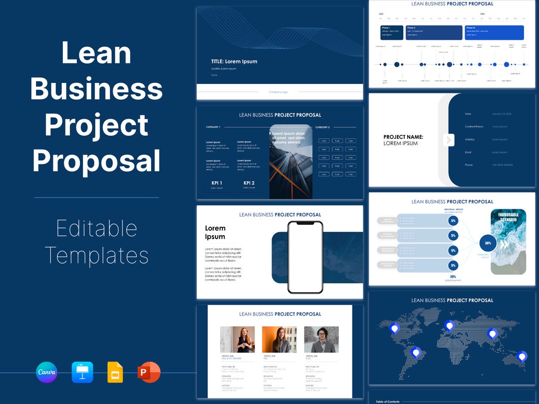Lean Business Project Proposal Template, Strategy Pitch Deck ...