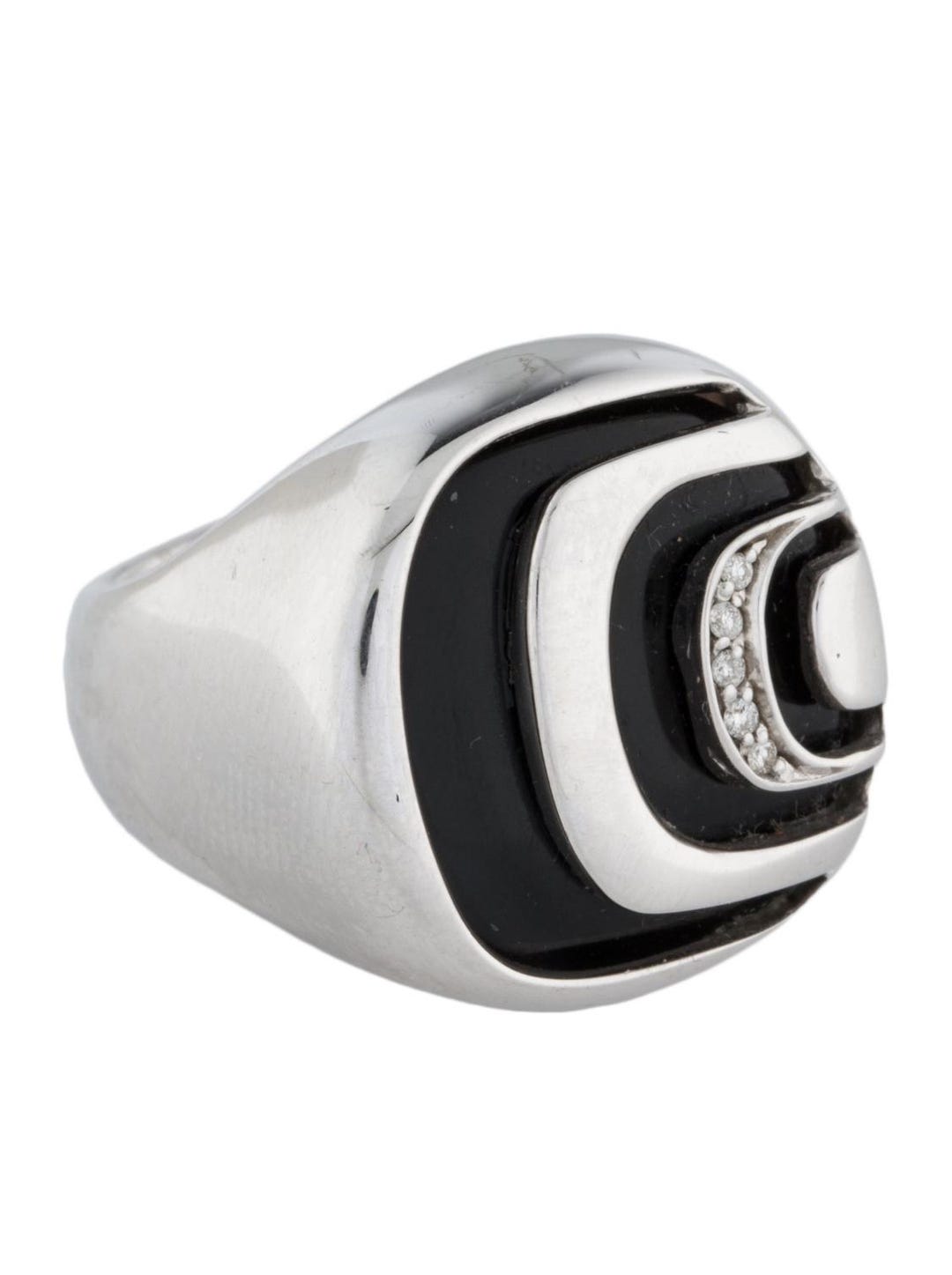 Damiani Onyx & Diamond Sterling Silver 925 Damianissima Ring - Etsy