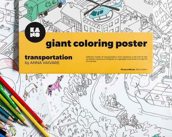 Giant Colouring Poster "transportation" - Etsy Canada
