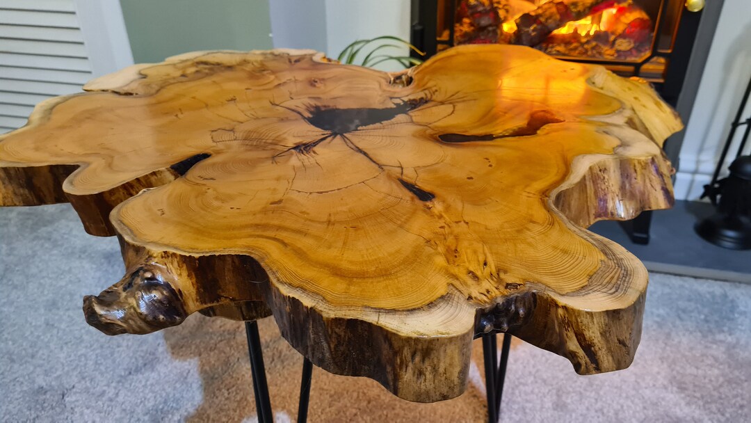 Yew Tree Wood Slice Coffee Table - Etsy UK