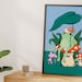 Retro Frog Poster, Cute Frog Print, Art Print, Trendy Art Wall ...