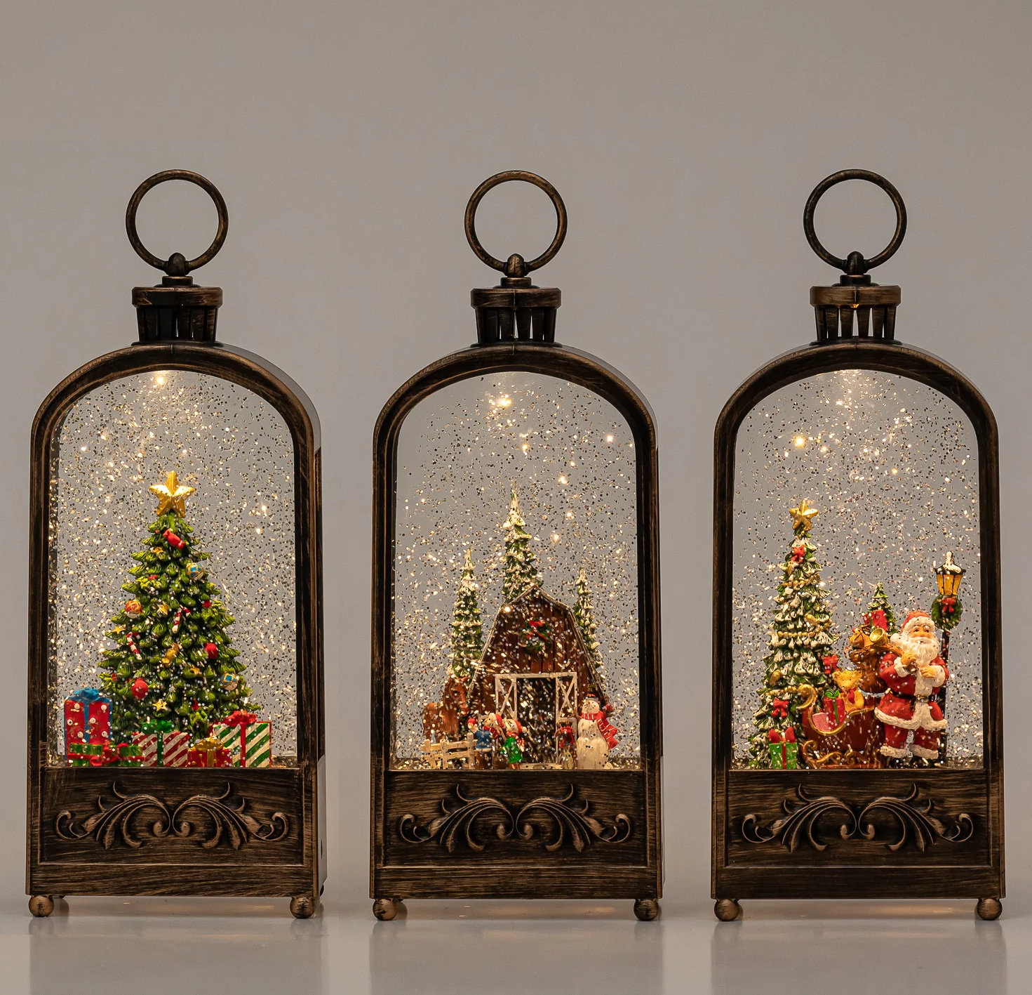 Christmas Snow Water Lantern Snow Globe Beautiful Holiday Decor Gift ...