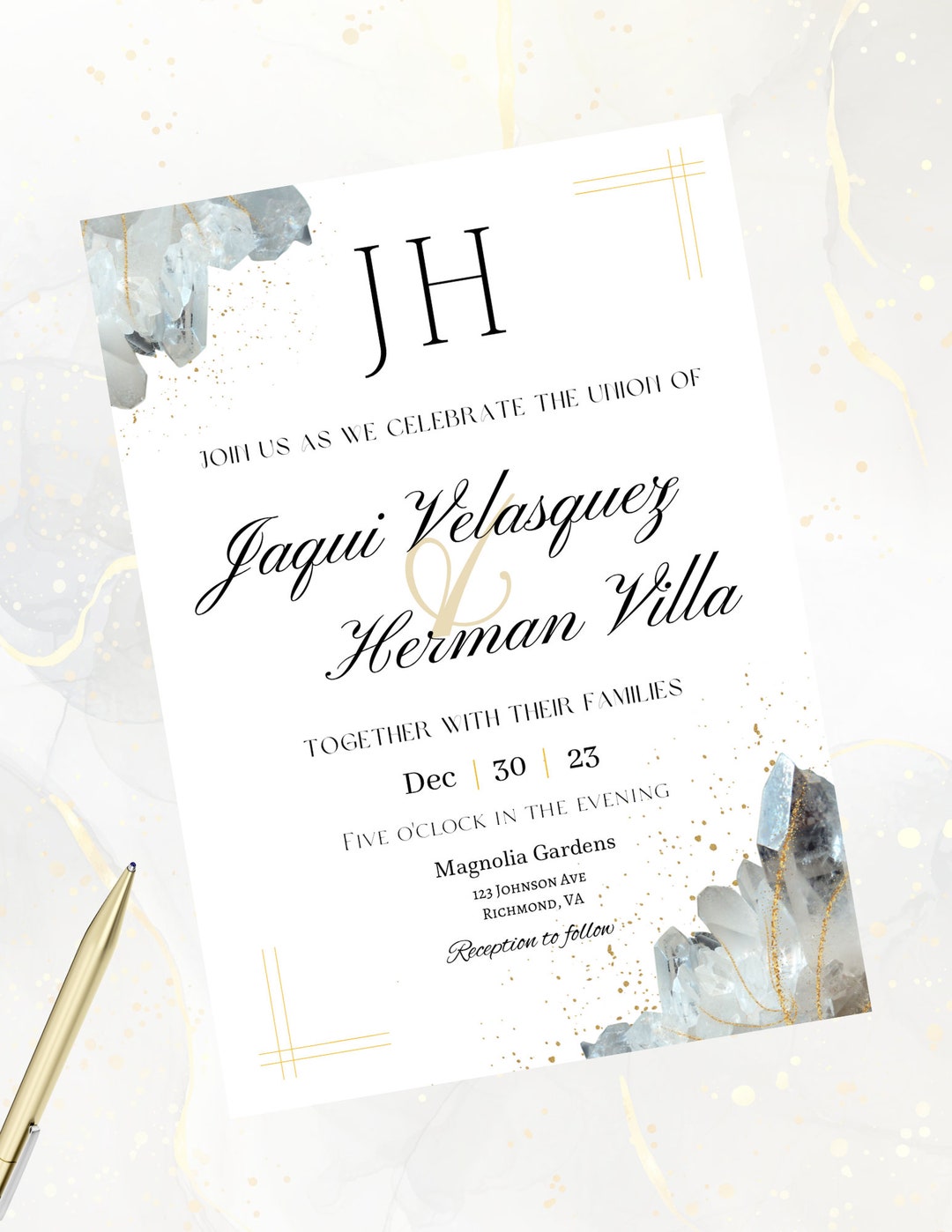 Formal Invite for Any Occasion, E-invite, Digital Invitation, Crystal ...