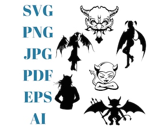 Demon SVG, PNG, PDF, Instant Download, Vector - Etsy