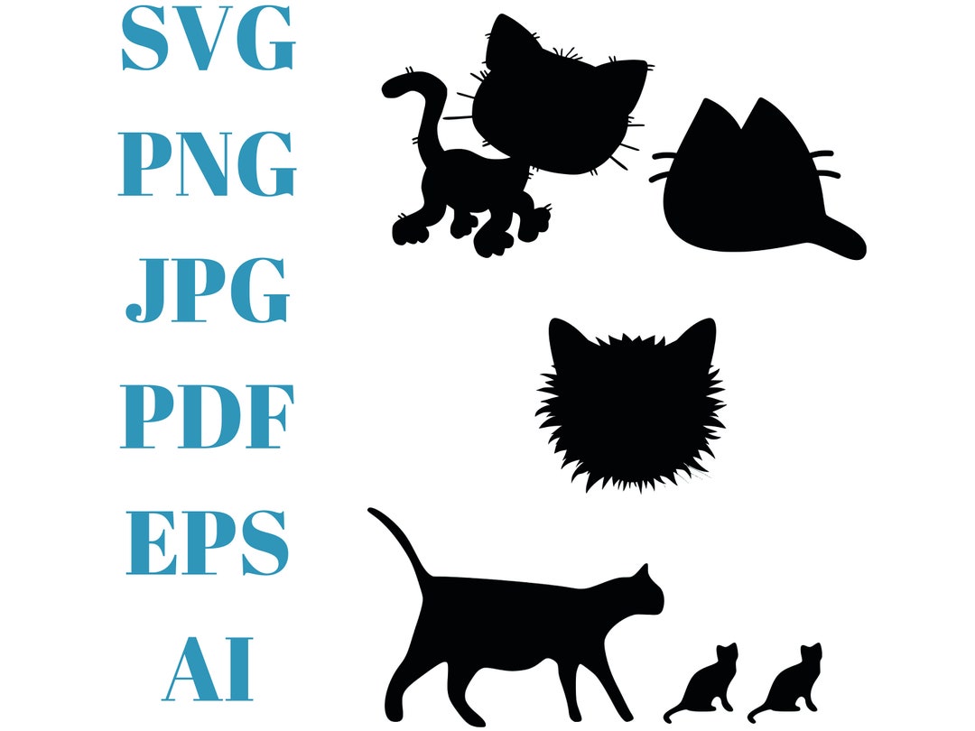 Cute Cat SVG Files for Cricut, Curious Pet Vector,cat Silhouette,kitten ...