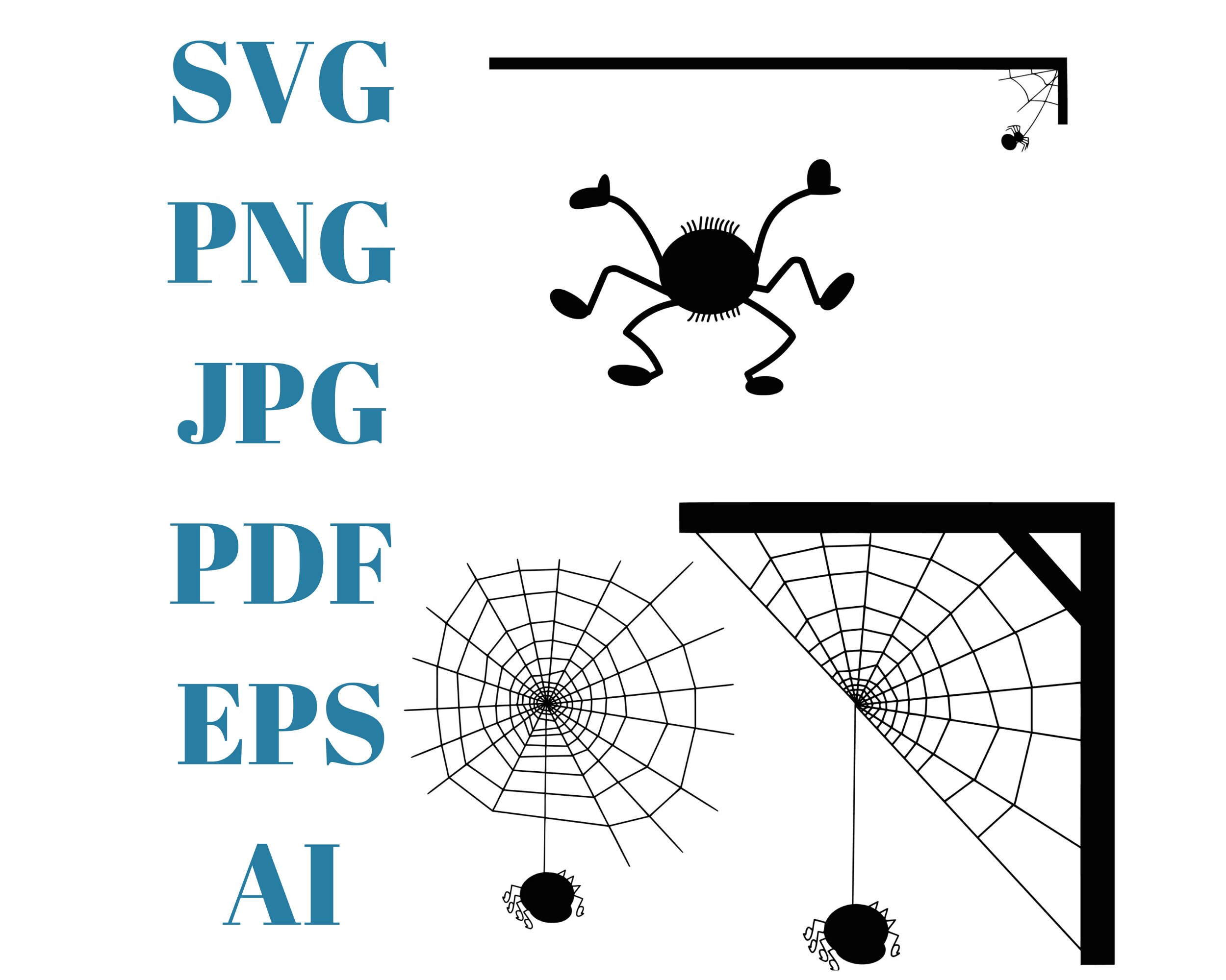 Cute Spider SVG Bundle Cute Spider Web Instant Digital - Etsy