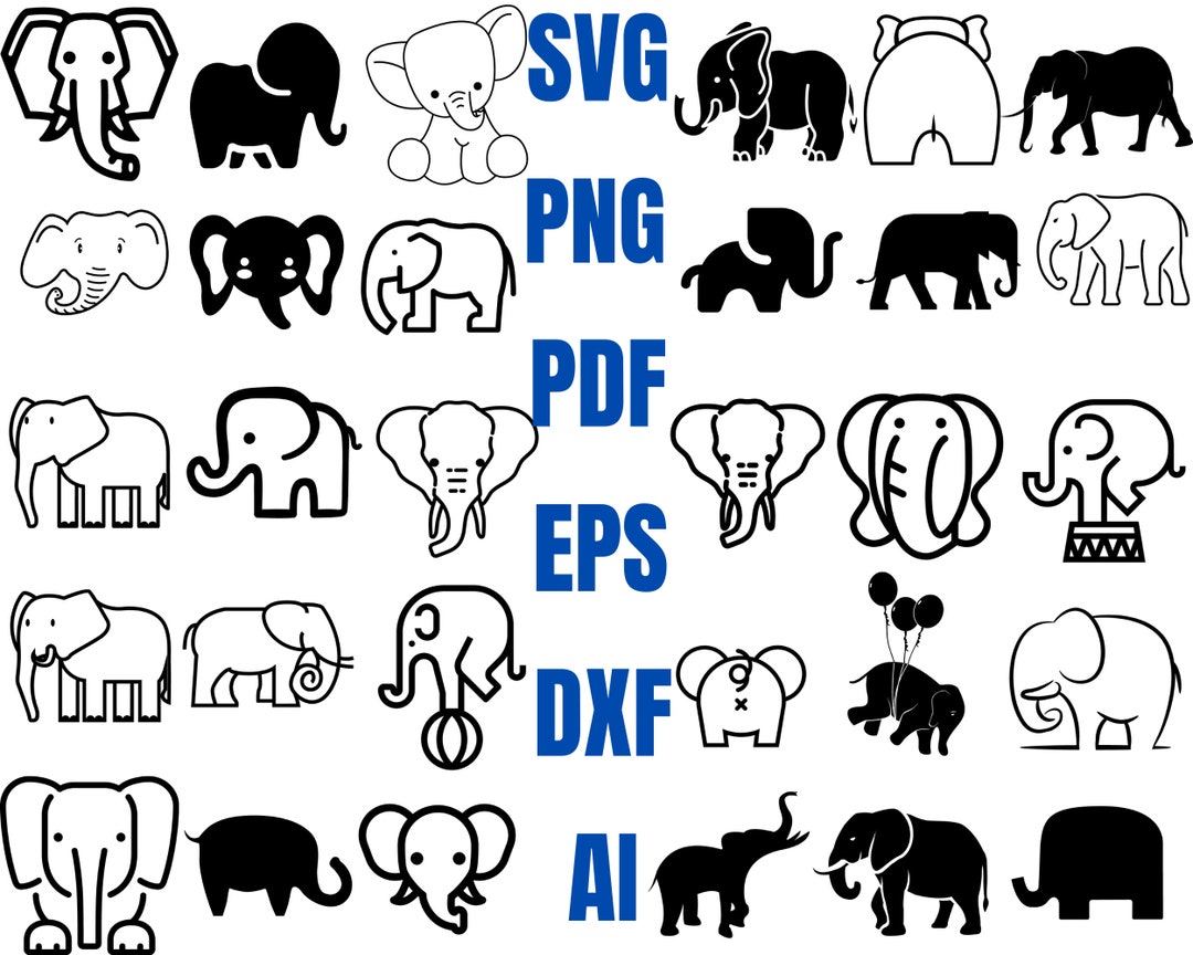 Elephant SVG Bundle | Cute Elephants SVG Bundle | Wild Life Svg ...