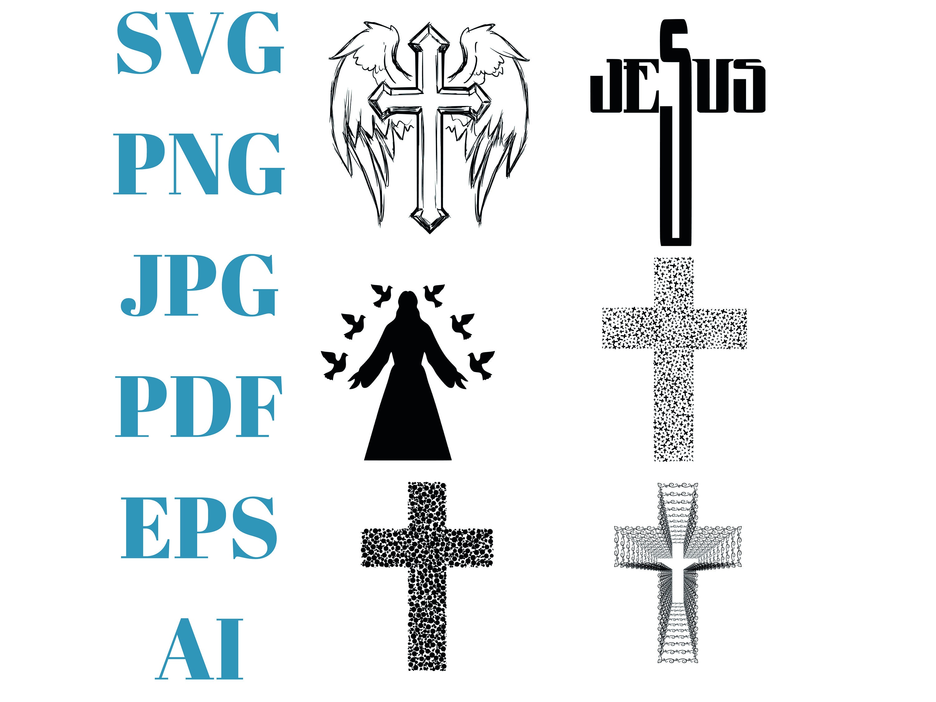 Pacote Jesus SVG, cruz svg, fé svg, Bíblia svg, SVG cristão, símbolo ...