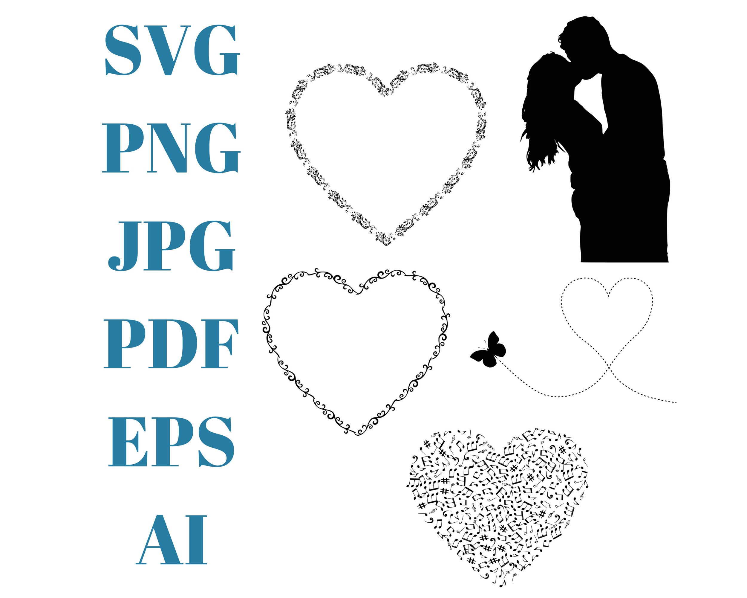 LOVE SVG Bundle Valentine's Svg Bundle Heart Svg Lovers Svg Instant ...