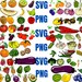 Fruits and Vegetables SVG Bundle 120+ Items | Colored Fruits and ...