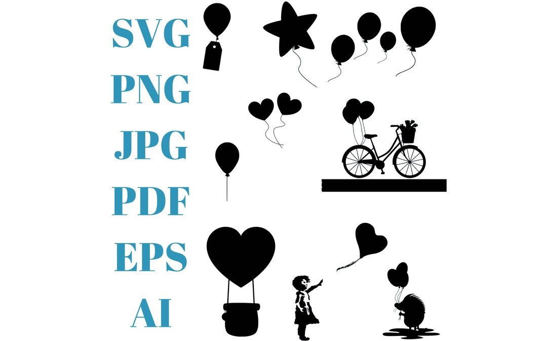 Balloons Svg Bundle, Balloon Cut File, Balloons Clipart, Balloon ...