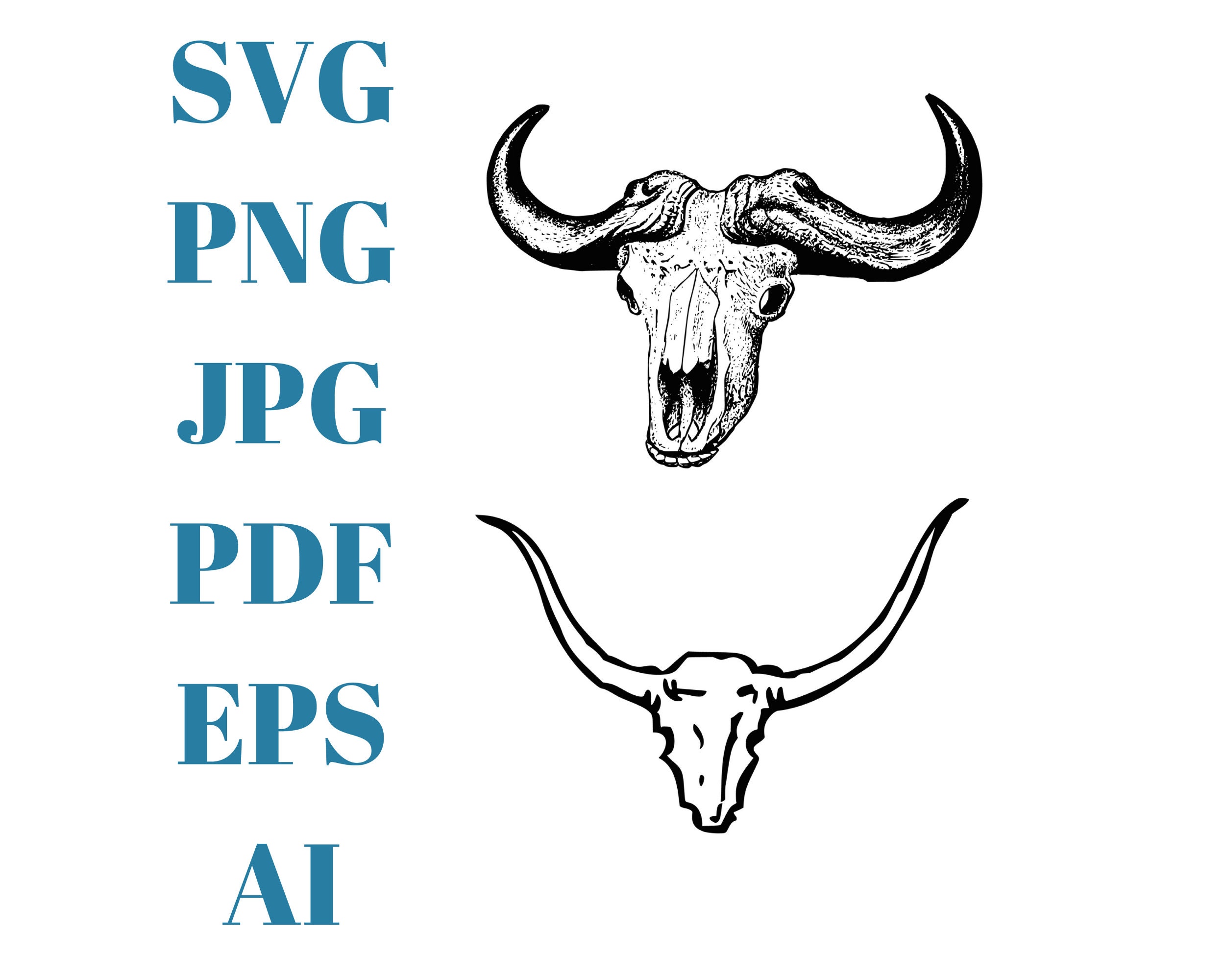 Buffalo SVG | Buffalo Skull Svg | Buffalo Horn Svg | Bison Silhouette ...