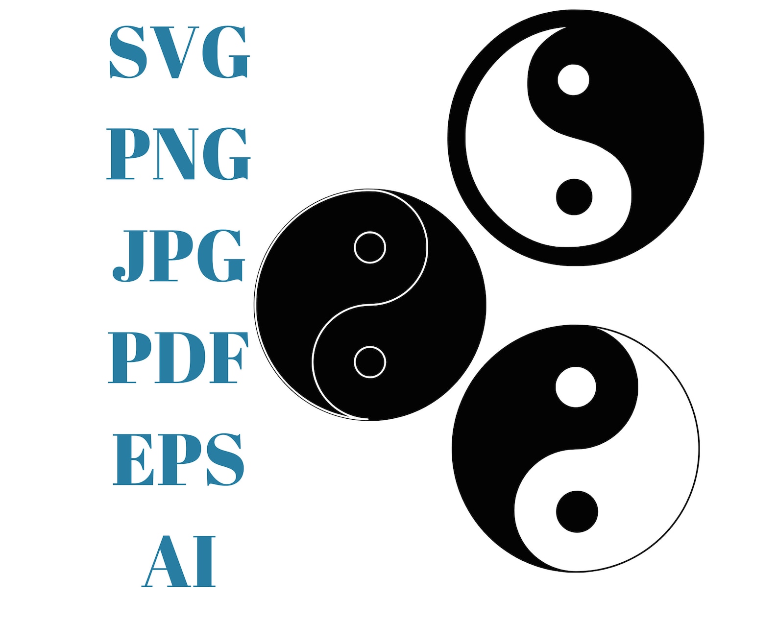 Yin and Yang SVG Files | Yin-yang Cut Files | Yin and Yang Vector Files ...