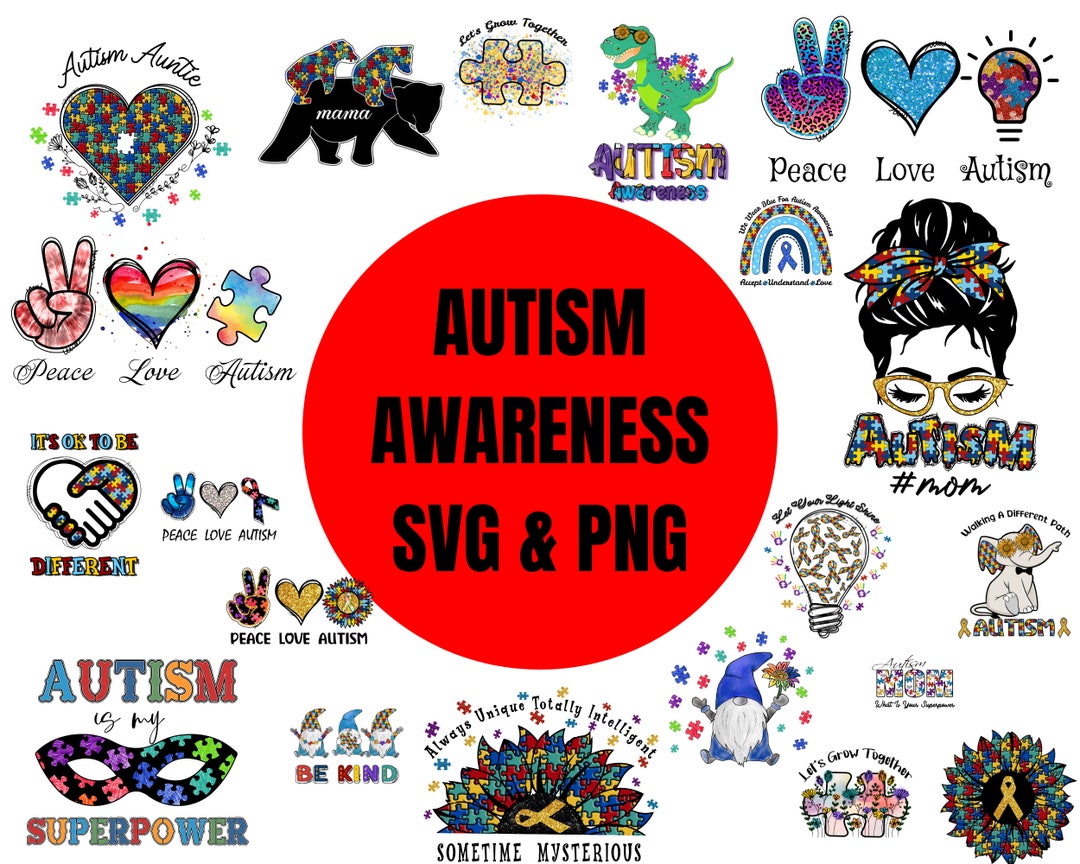 Autism Svg Bundle 20 SVG & PNG , Autism Awareness, Au-some Svg, Autism ...