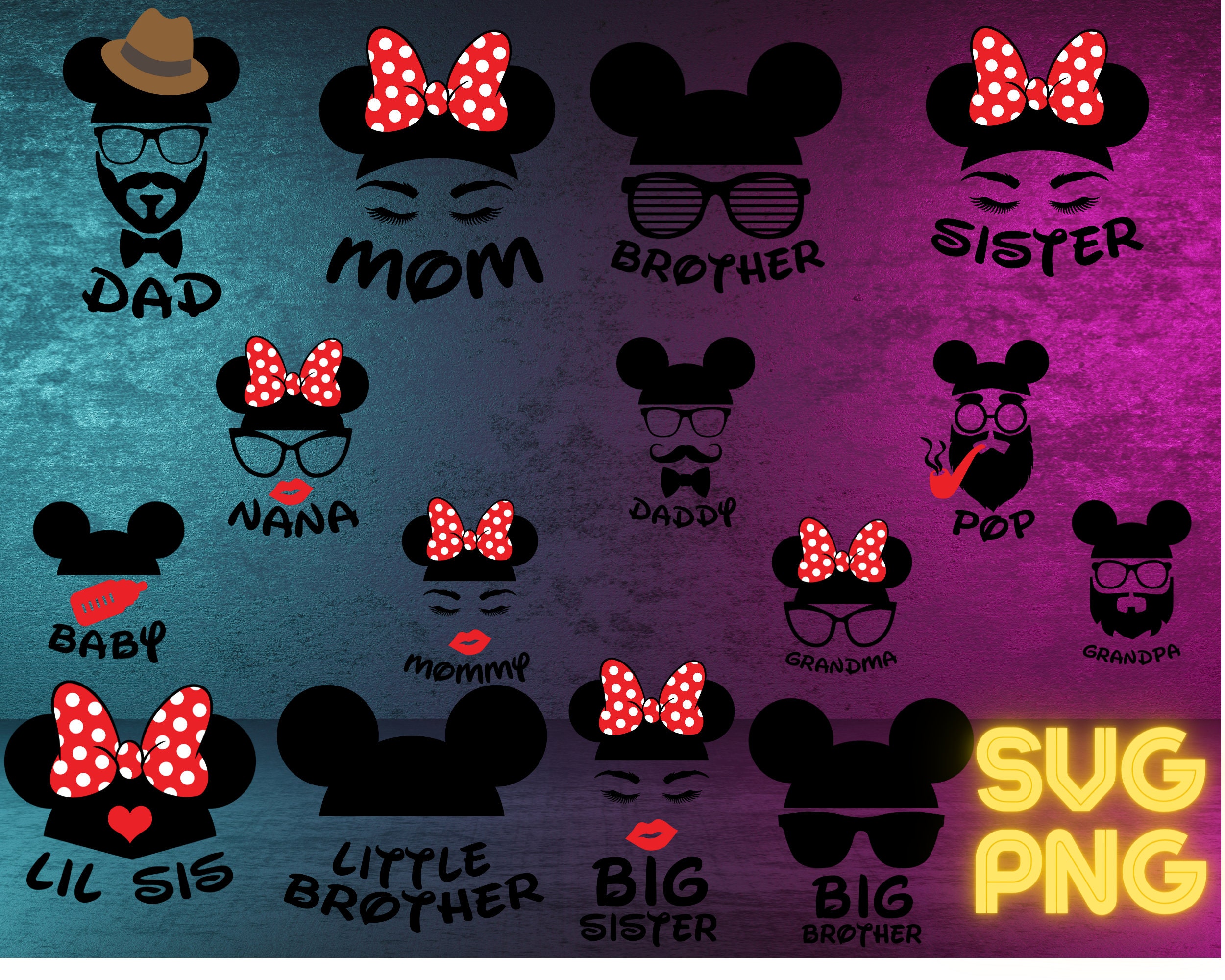 20 Family SVG | Mickey Family SVG | Minnie Family SVG | Family Design ...