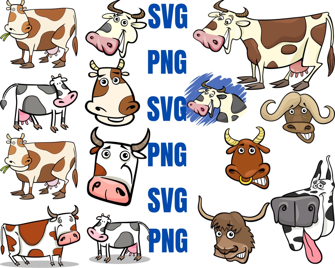 Cow SVG Bundle | Cow Colored SVG Bundle | Farm Animals Svg Png ...