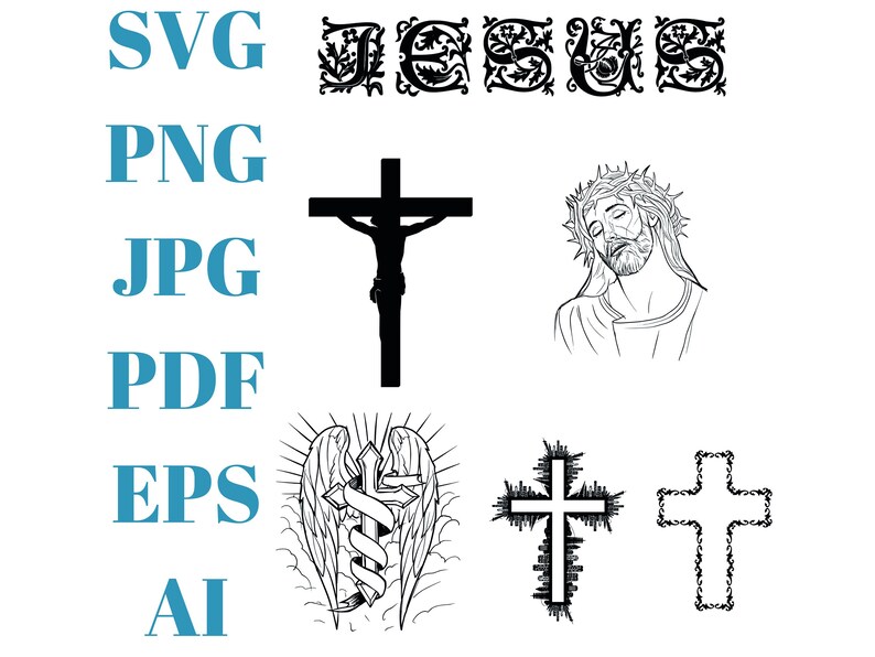 Jesús SVG Bundle, cruz svg, fe svg, Biblia svg, Christian SVG, Símbolo ...