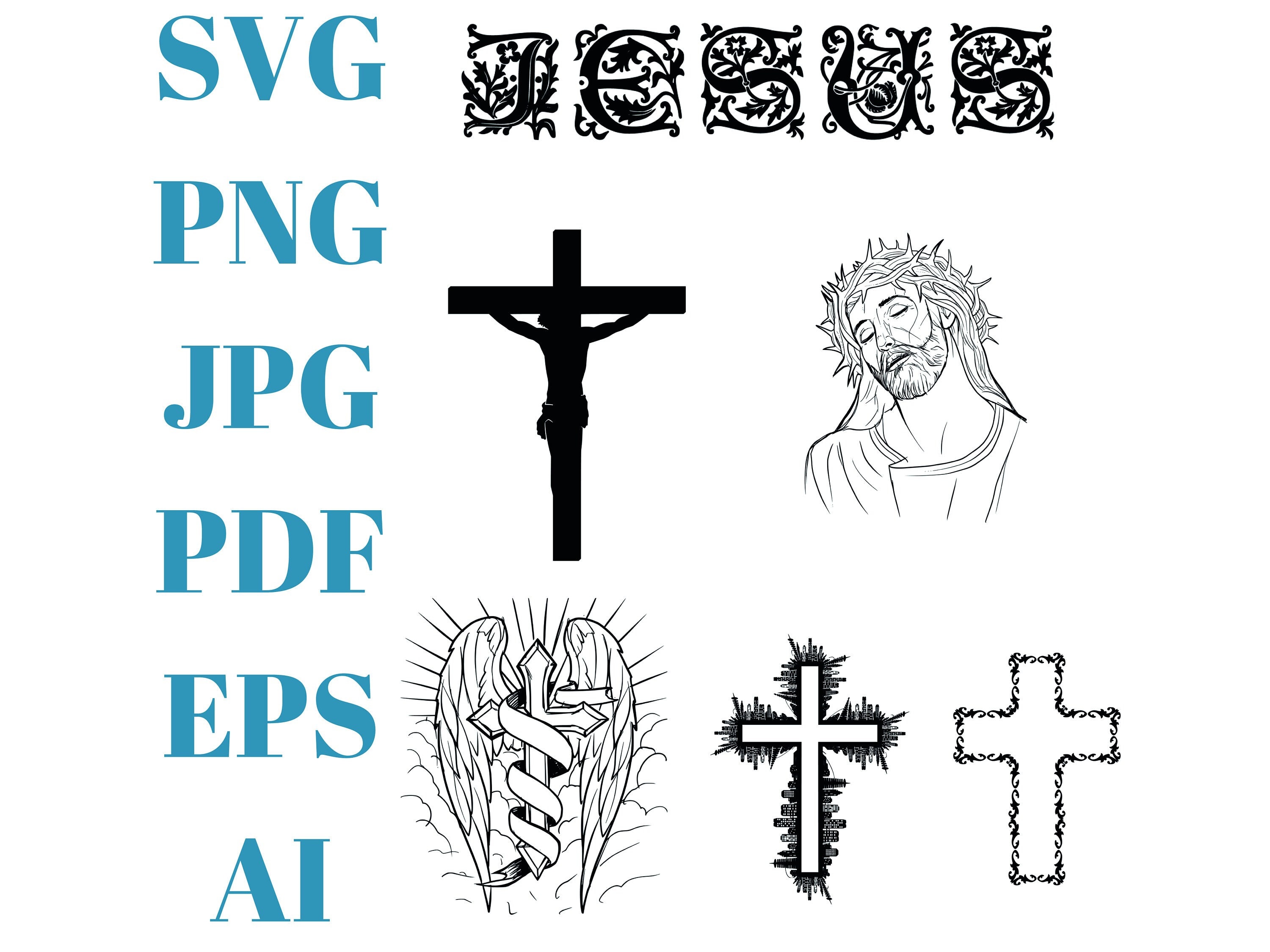 Pacote Jesus SVG, cruz svg, fé svg, Bíblia svg, SVG cristão, símbolo ...