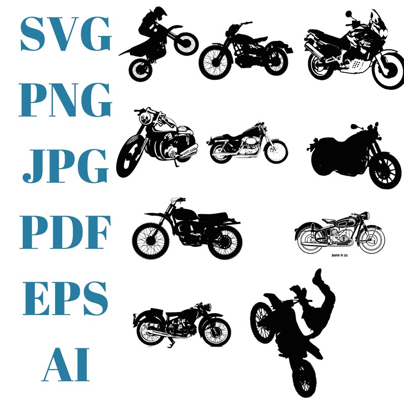 Motorcycle Svg - Etsy