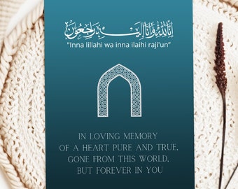 Islamic Sympathy Card Thoughtful Islamic Condolence Card Bereavement ...