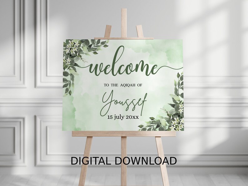 Muslim Baby Shower Aqiqah Welcome Board Personalized Aqiqah Ceremony ...