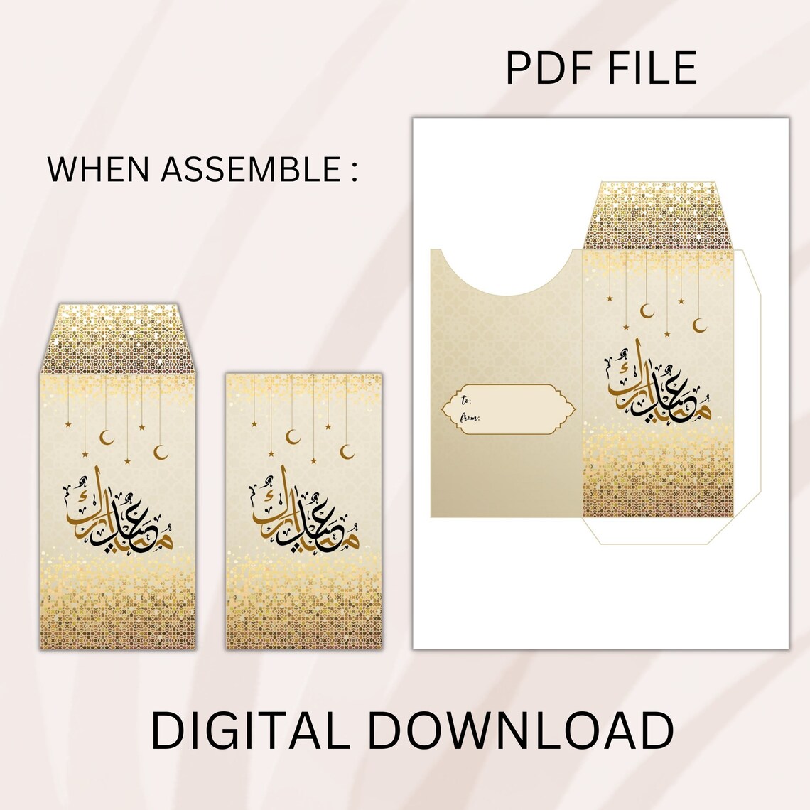 Printable Eid Mubarak Gift Money Envelope,6 Envelope,digital Download ...