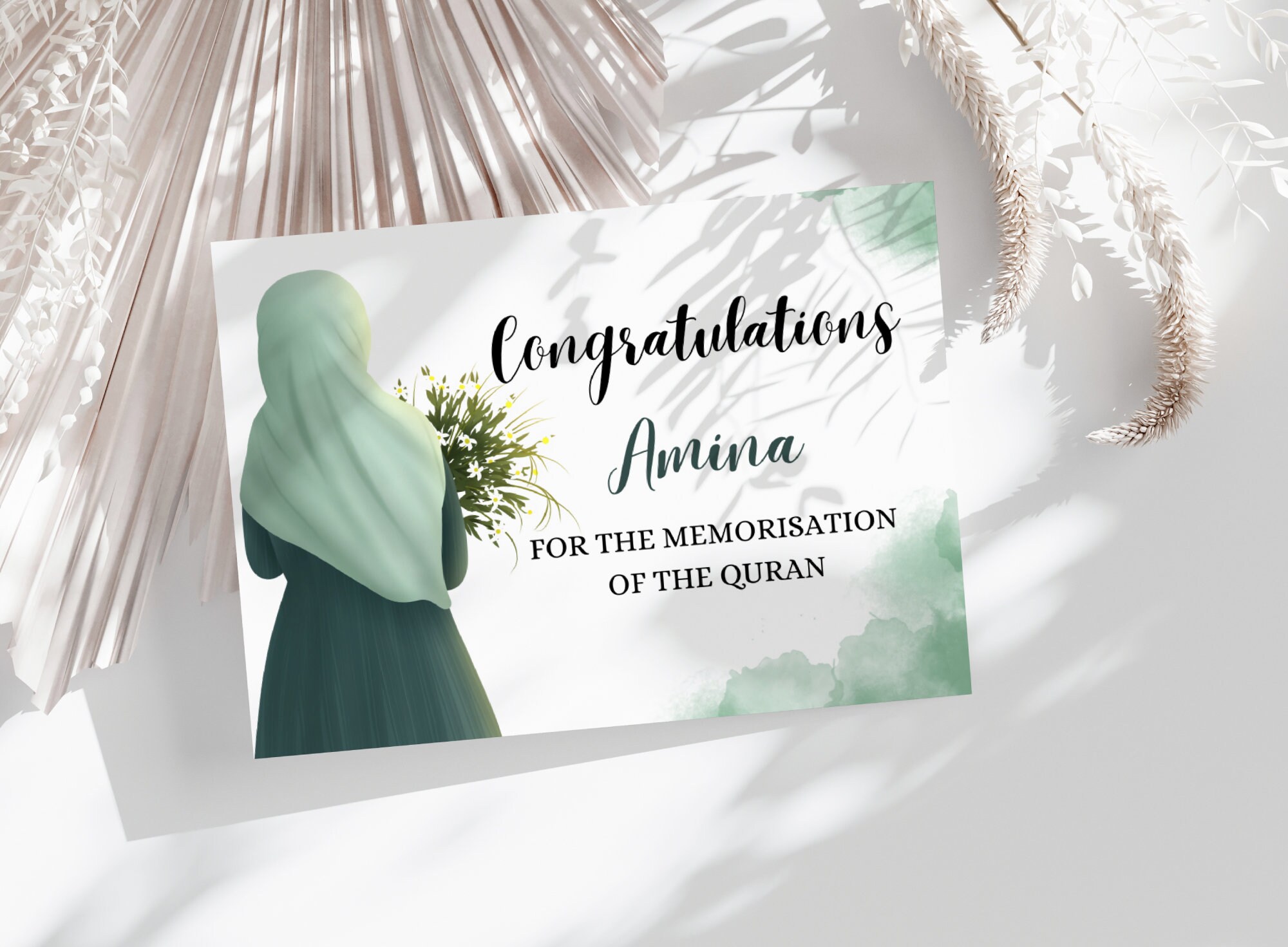 Hafiza Congratulation Card Gifts Quran Completion Hifz Personalized ...
