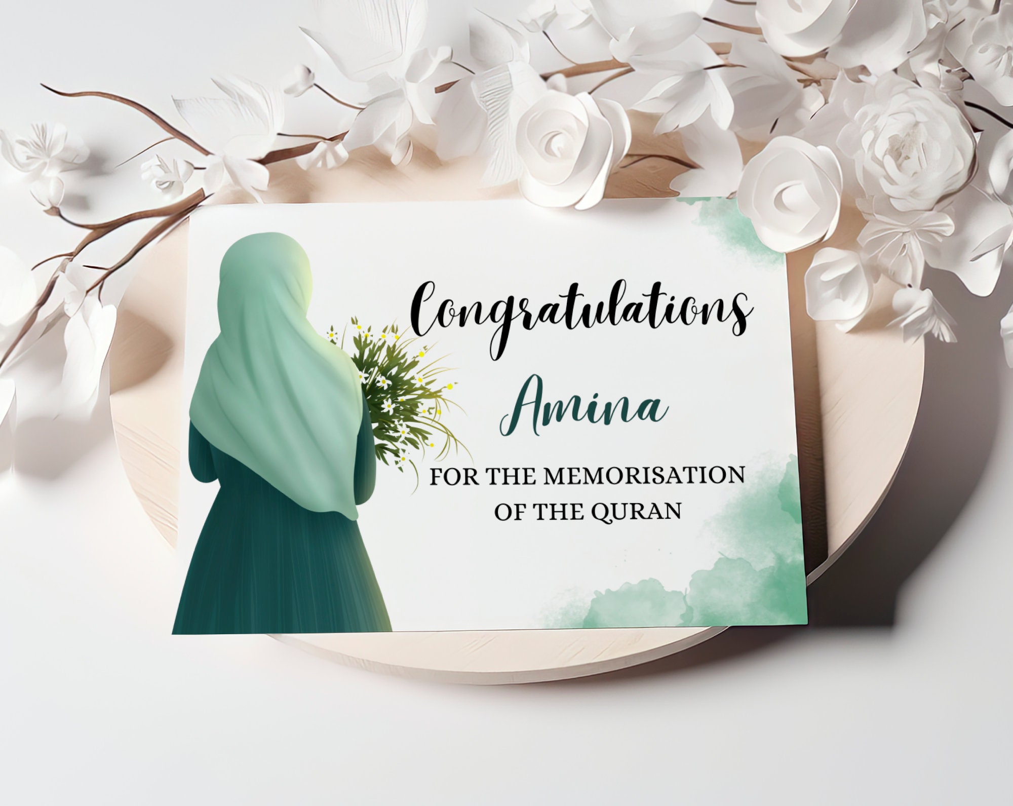 Hafiza Congratulation Card Gifts Quran Completion Hifz Personalized ...