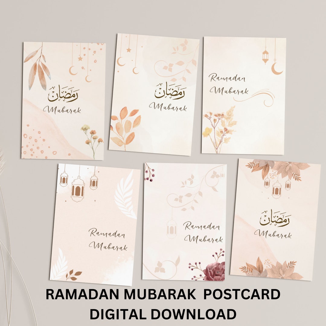 Set of 6 Ramadan Mubarak Cards, Postcards,ramadan Gifts,islamic ...