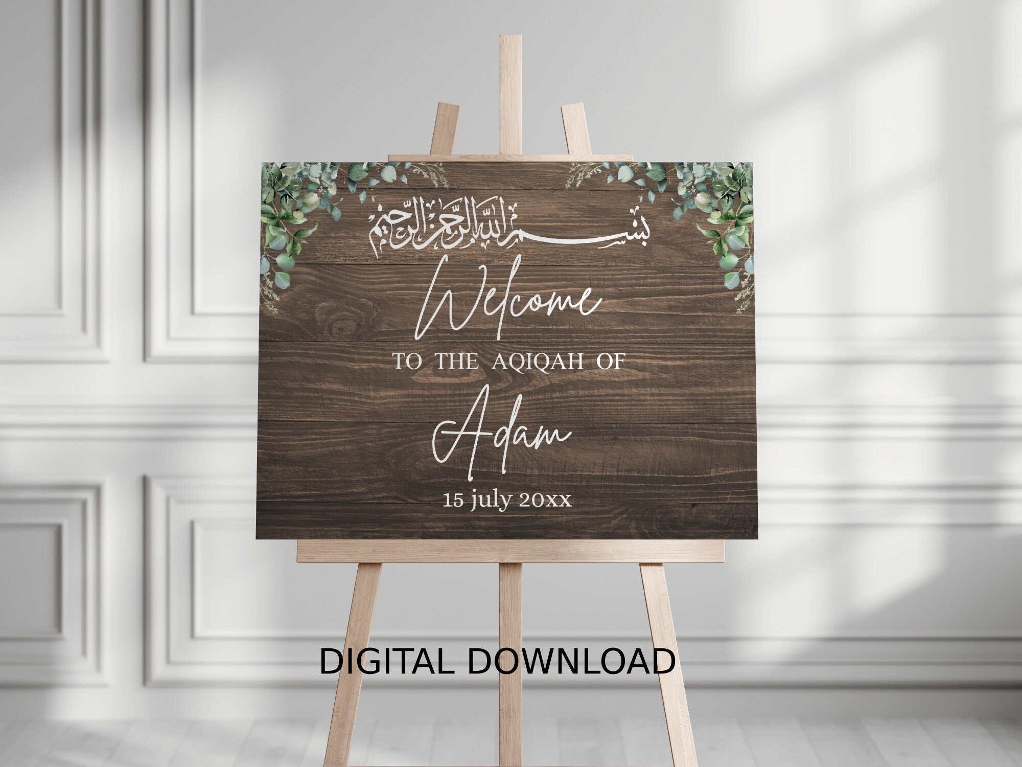 Muslim Baby Shower Aqiqah Welcome Board Personalized Aqiqah Ceremony ...