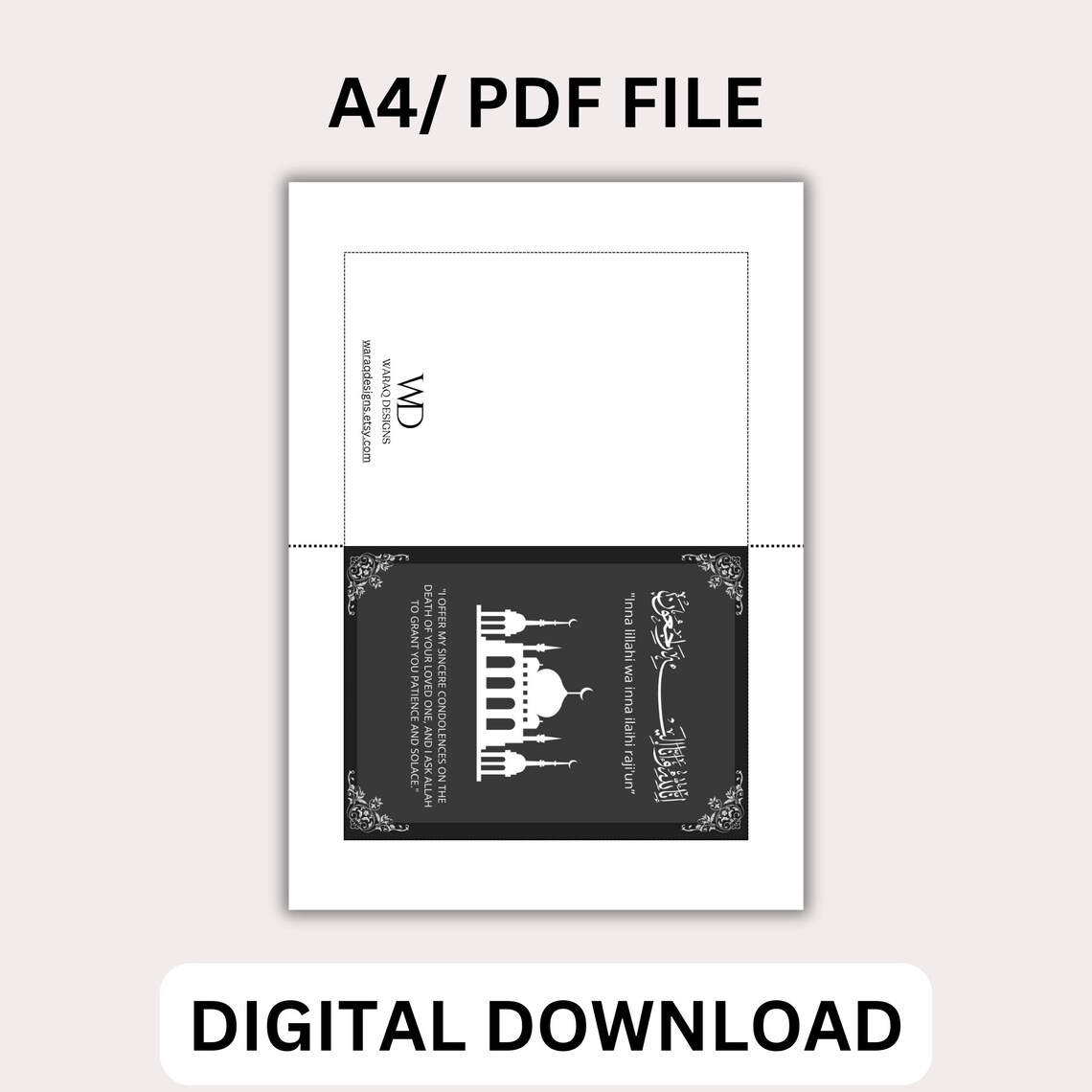 Islamic Sympathy Card Thoughtful Islamic Condolence Card Bereavement ...