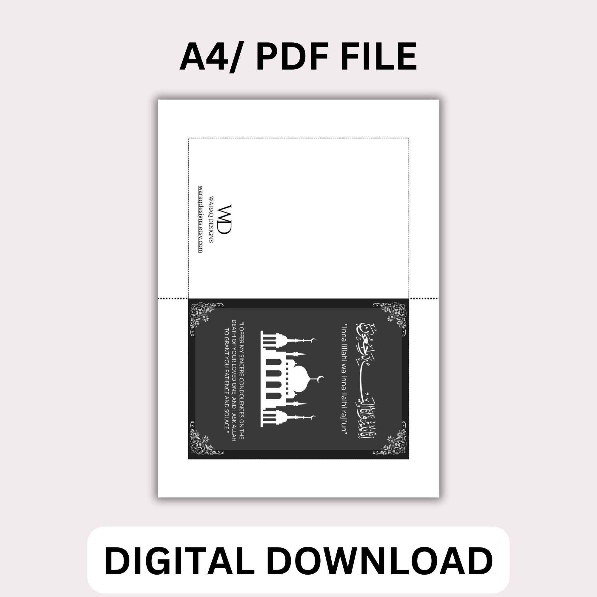 Islamic Sympathy Card Thoughtful Islamic Condolence Card Bereavement ...