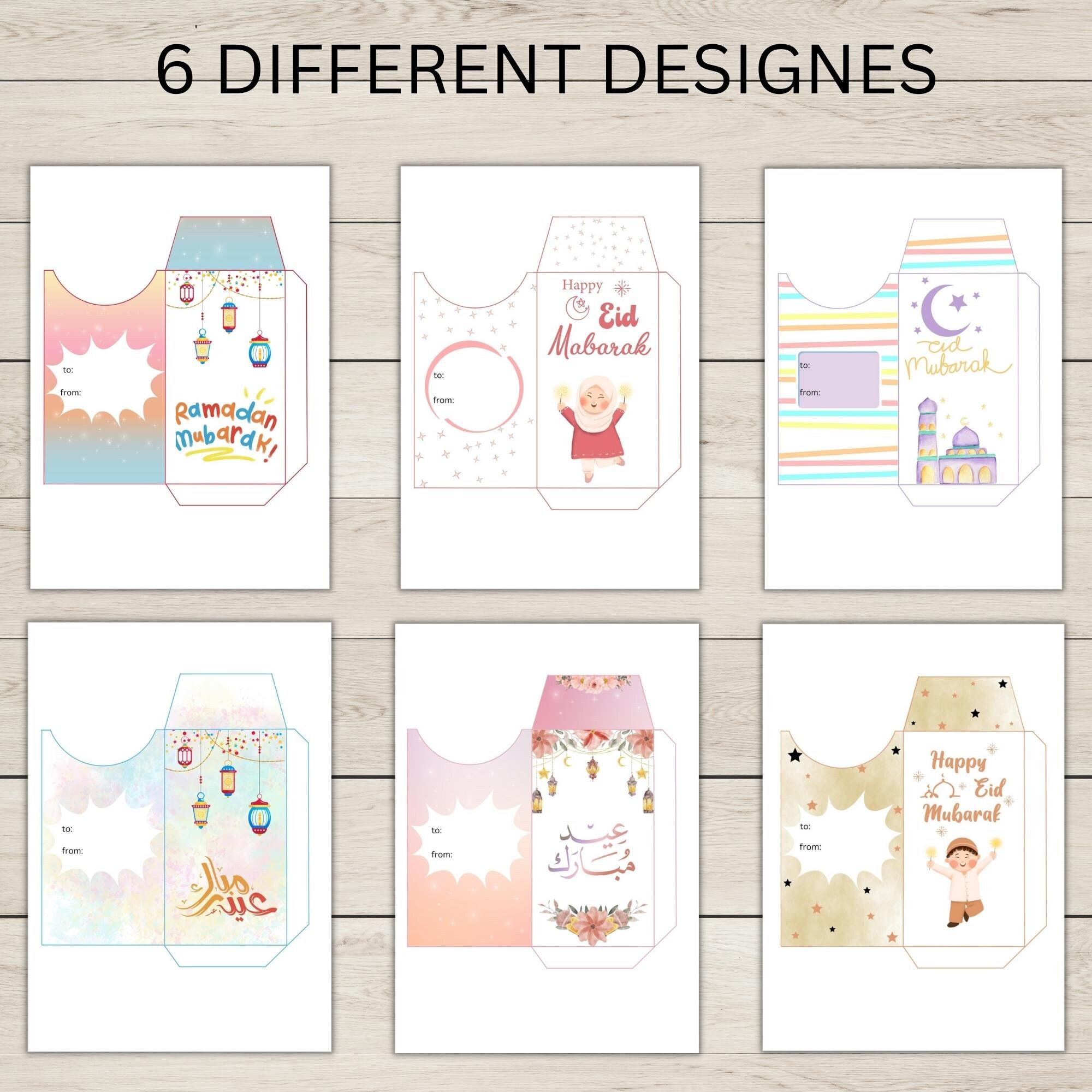 Printable Eid Mubarak Gift Money Envelope,6 Envelope,digital Download ...