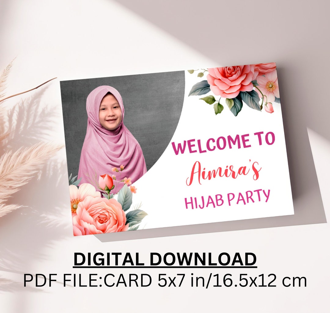 Hijab Party Personalized Card Printable Invitation Card Hijab Party ...