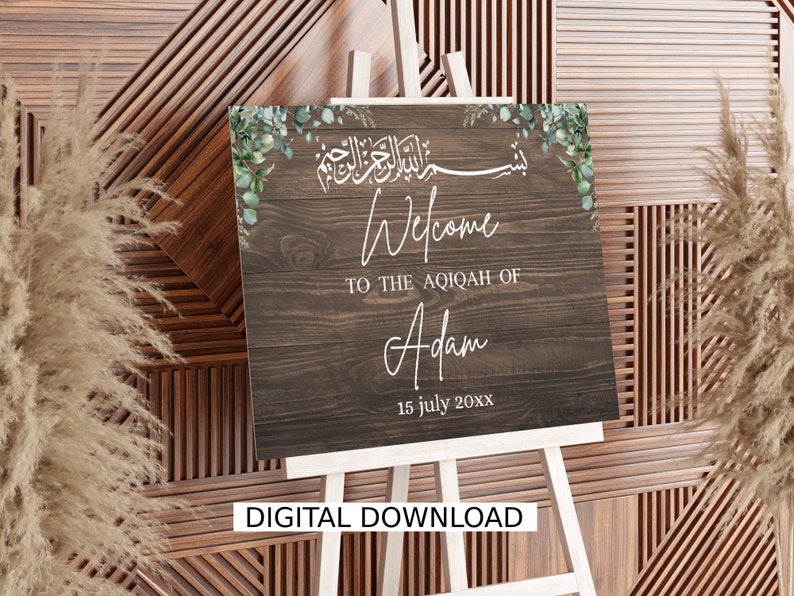 Muslim Baby Shower Aqiqah Welcome Board Personalized Aqiqah Ceremony ...