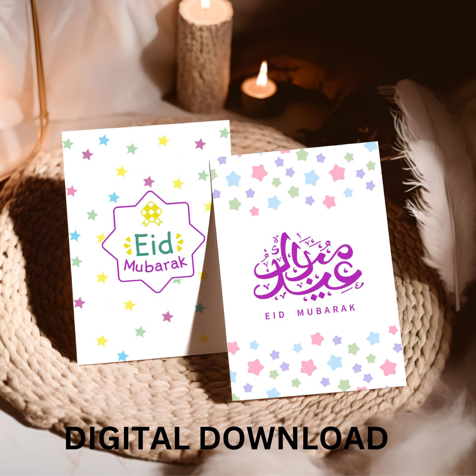 Eid Mubarak Gift Card and Postcard 6different Designs Gift for Kids ...