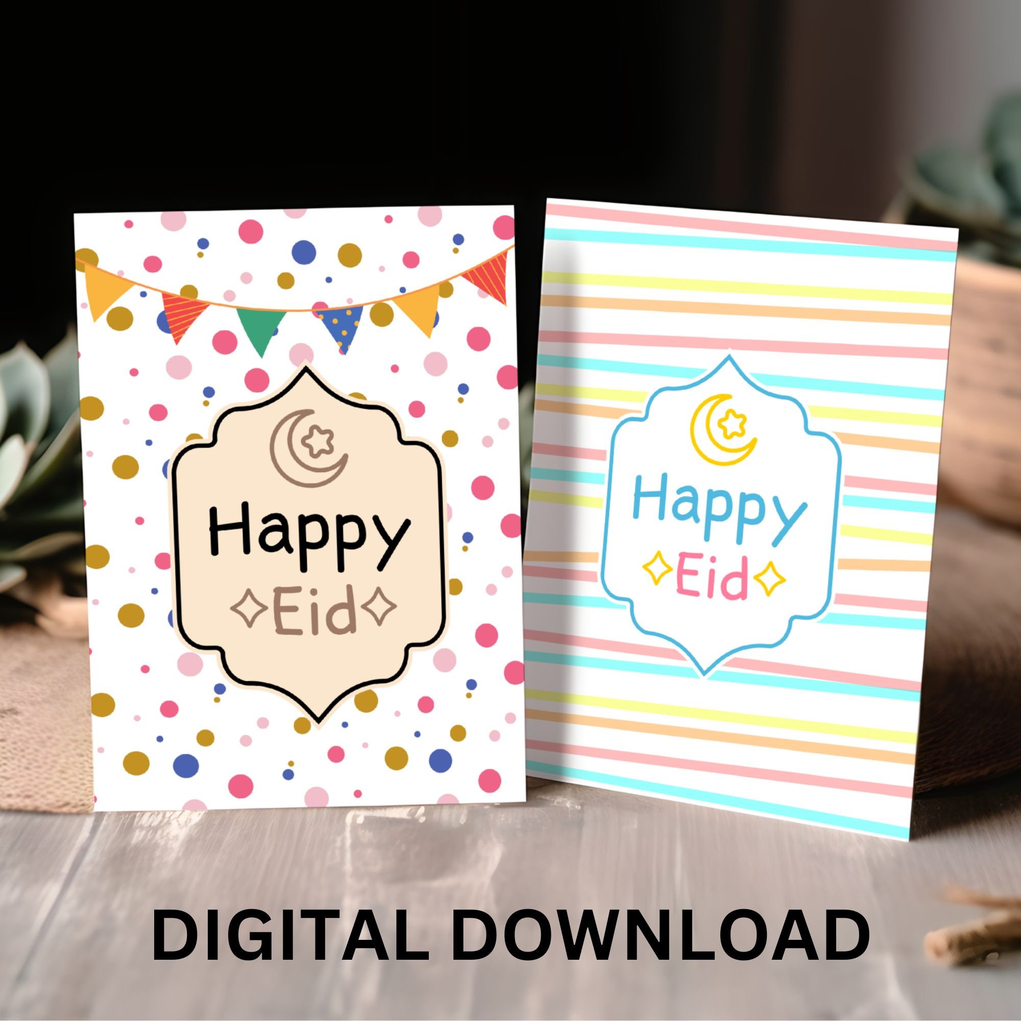 Eid Mubarak Gift Card and Postcard 6different Designs Gift for Kids ...