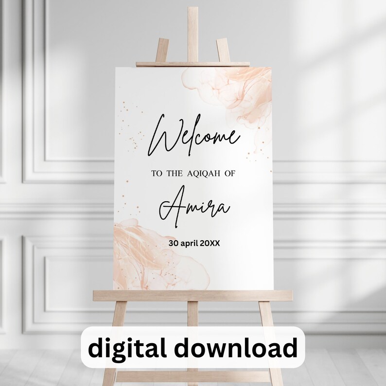 Muslim Baby Shower Aqiqah Welcome Board Personalized Aqiqah Ceremony ...