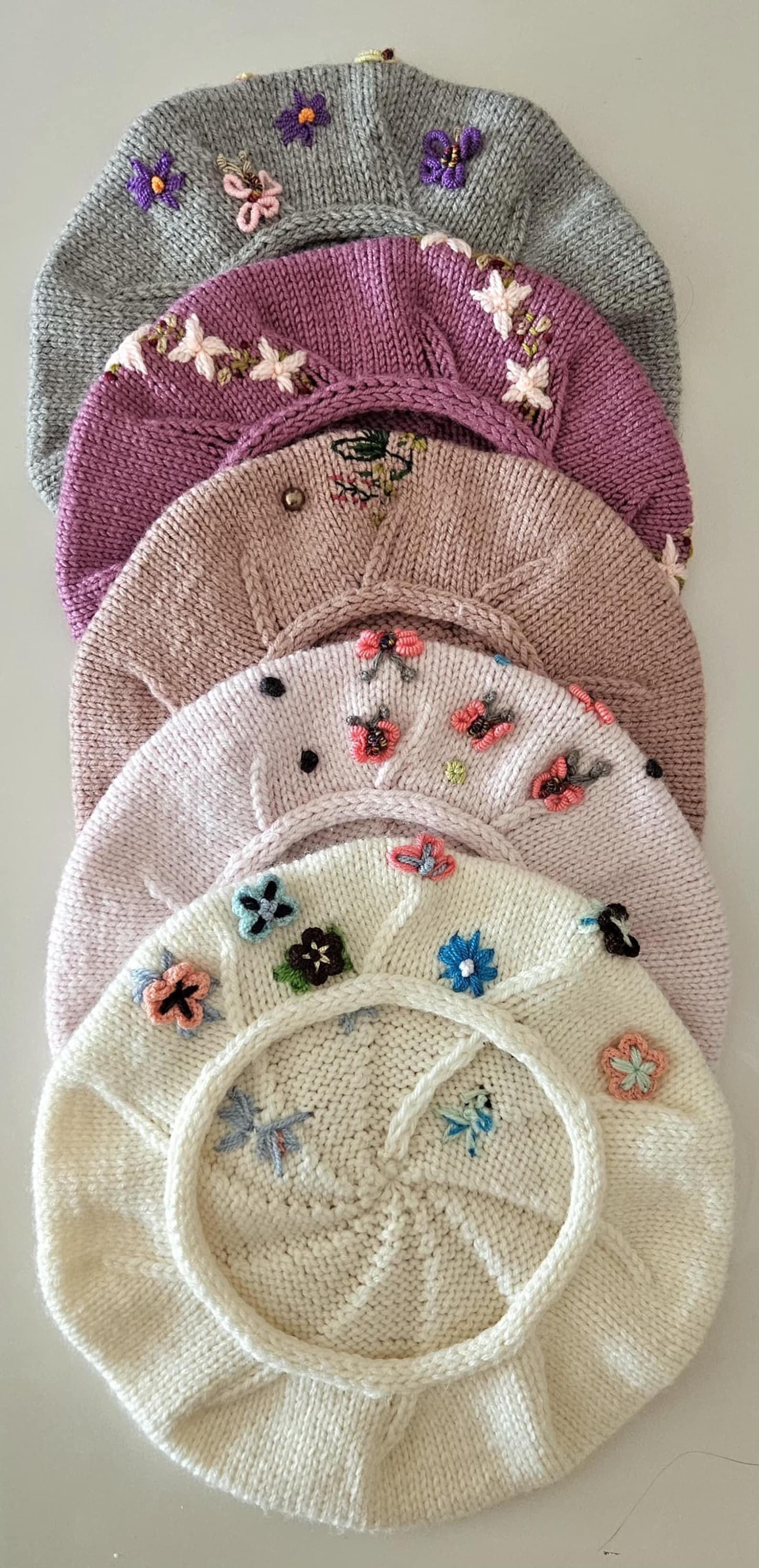 Floral Beanie, Handmade Parisian Beret - Classsic French Hat, Artist ...