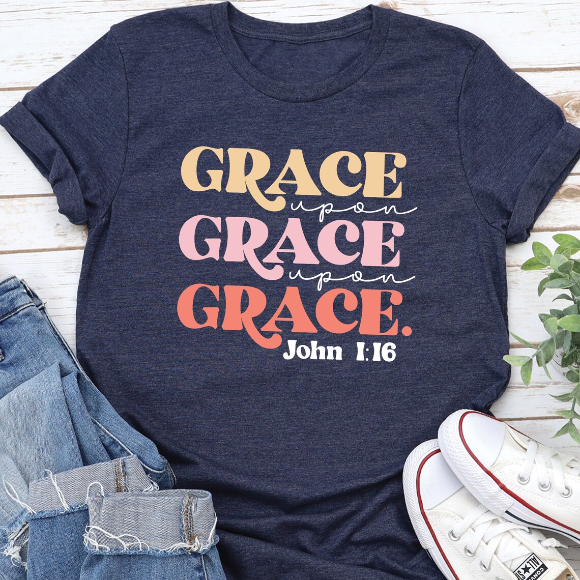 Grace Upon Grace Shirt Design, PNG, SVG, Grace T-shirt, Christian ...