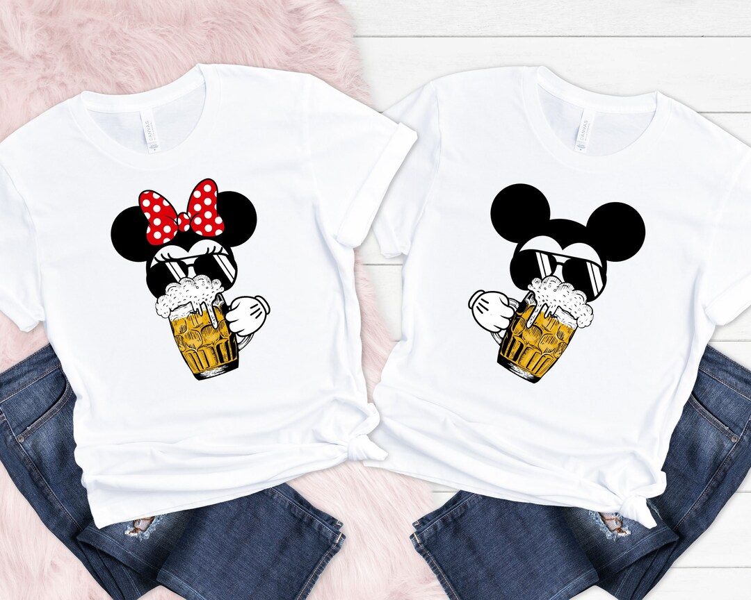 Mickey and Minnie Beer Shirt Disney Mickey and Minnie Cheers - Etsy