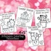 Valentine Coloring Cards, Cute Plant Printable Valentine's Day Cards ...