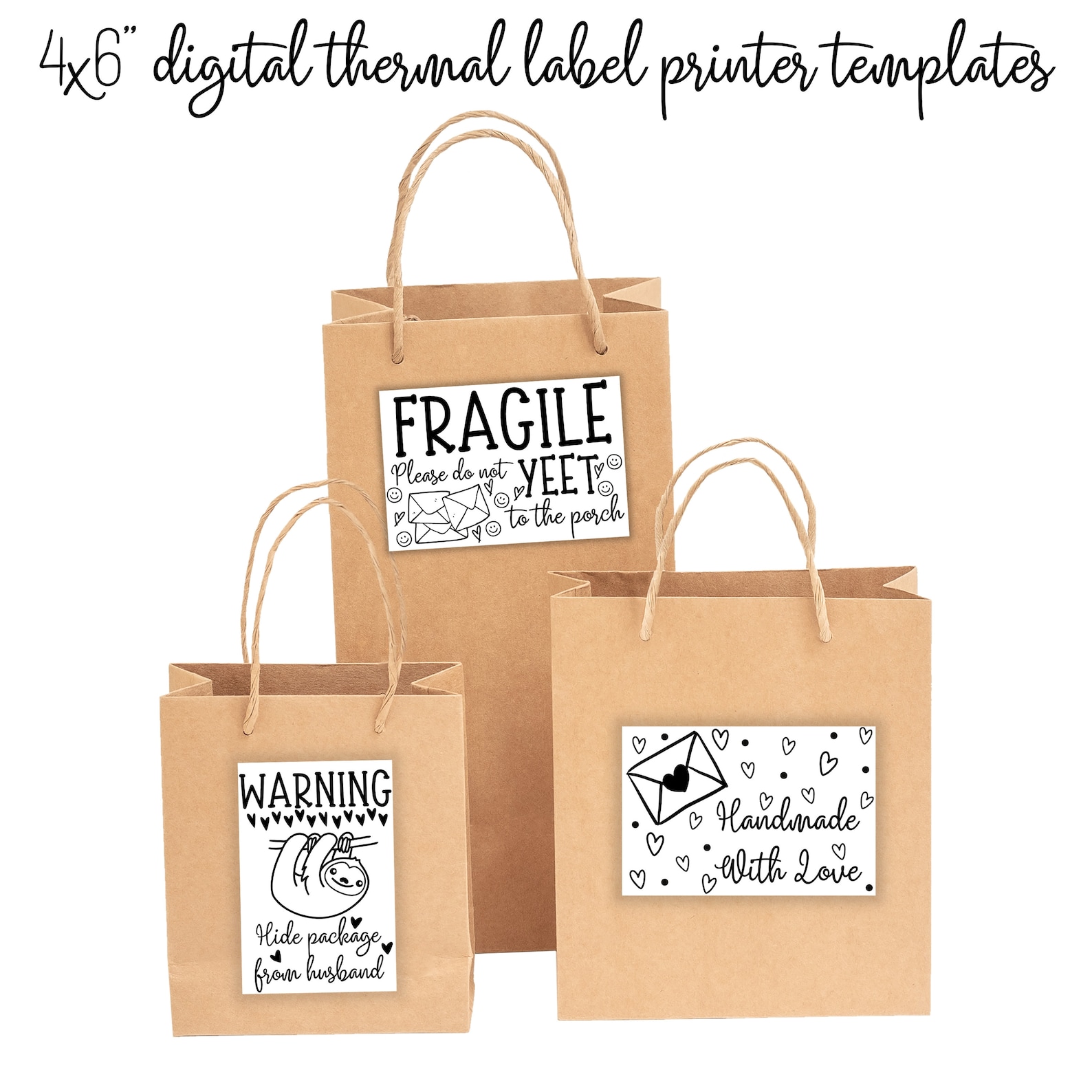 Thermal Printer Label Bundle, DIGITAL Label,thermal Sticker Designs PNG ...