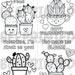 Valentine Coloring Cards, Cute Plant Printable Valentine's Day Cards ...