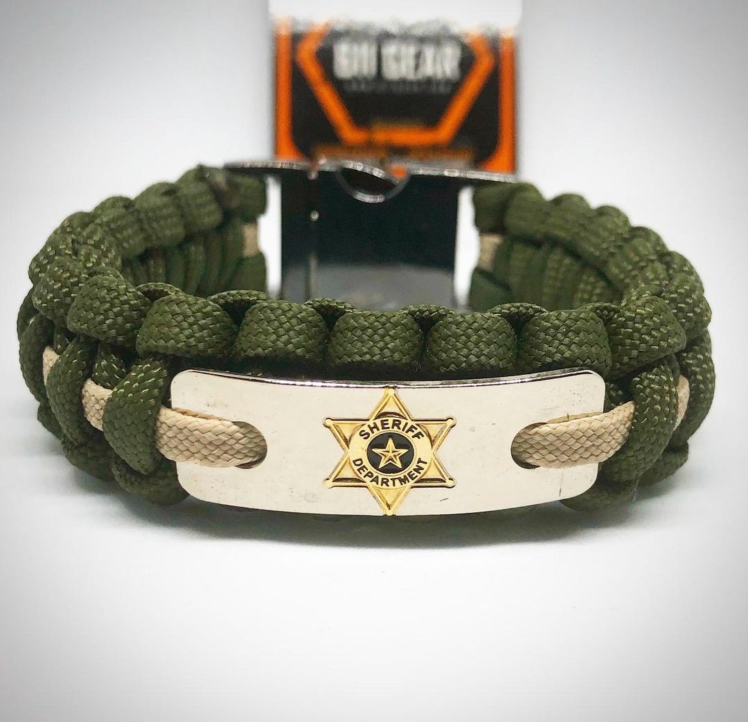 Sheriff Dept / Deputy Sheriff Badge Paracord Bracelet - OD Green With a ...