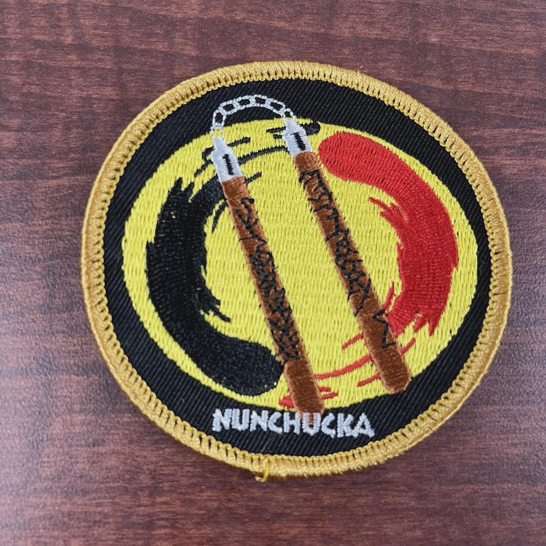 Martial Arts Weapons Nunchaku Patch 3" Custom Embroidered Karate Tae ...