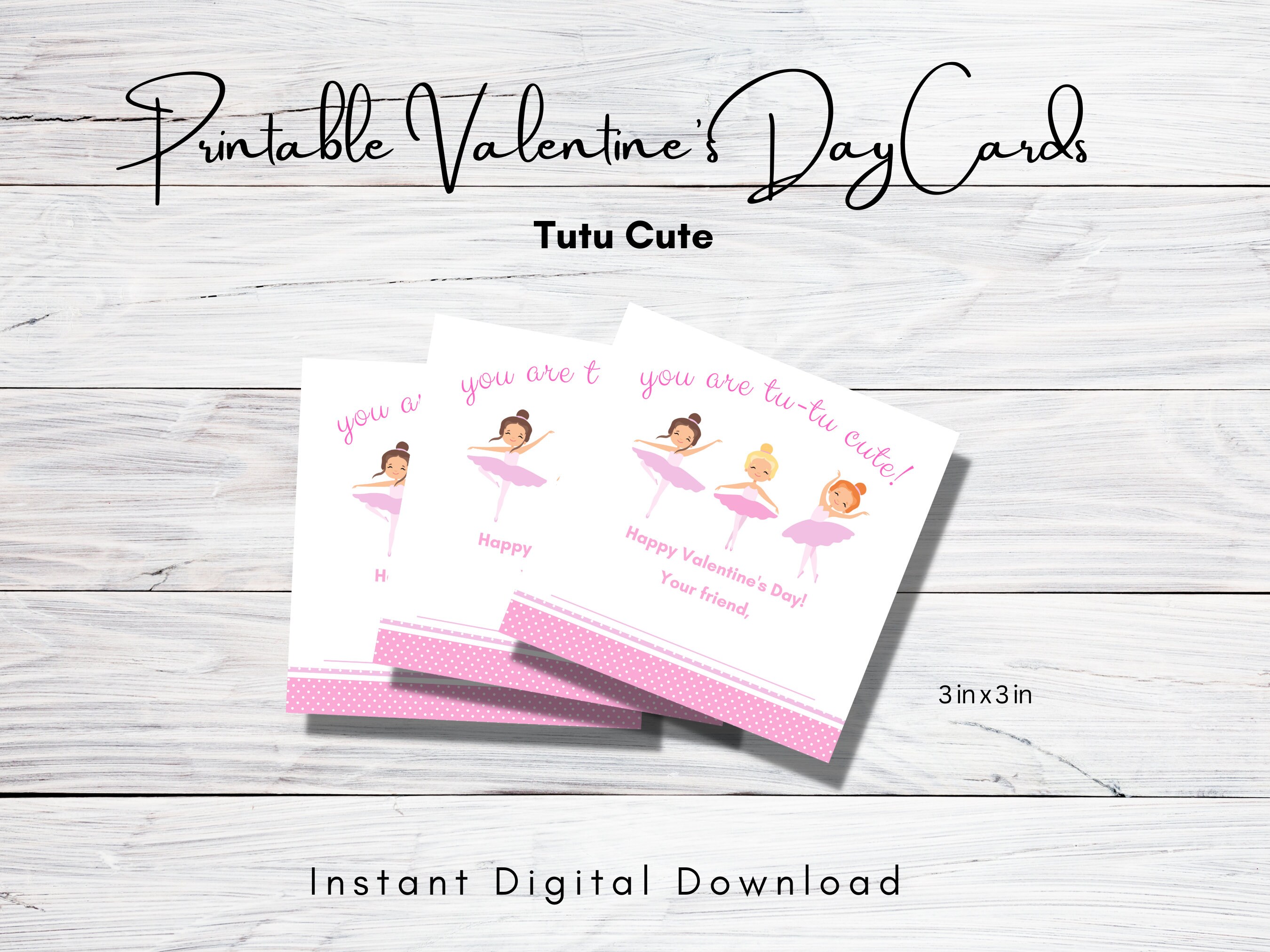 Printable Valentine's Day Cards for Kids Instant Download Digital ...