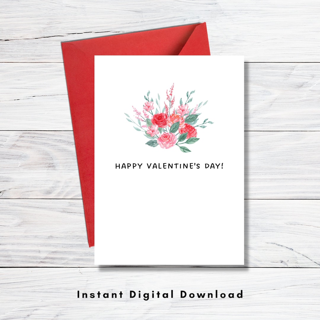 Valentine’s Day Printable Card - Instant Download - Digital Valentine’s ...