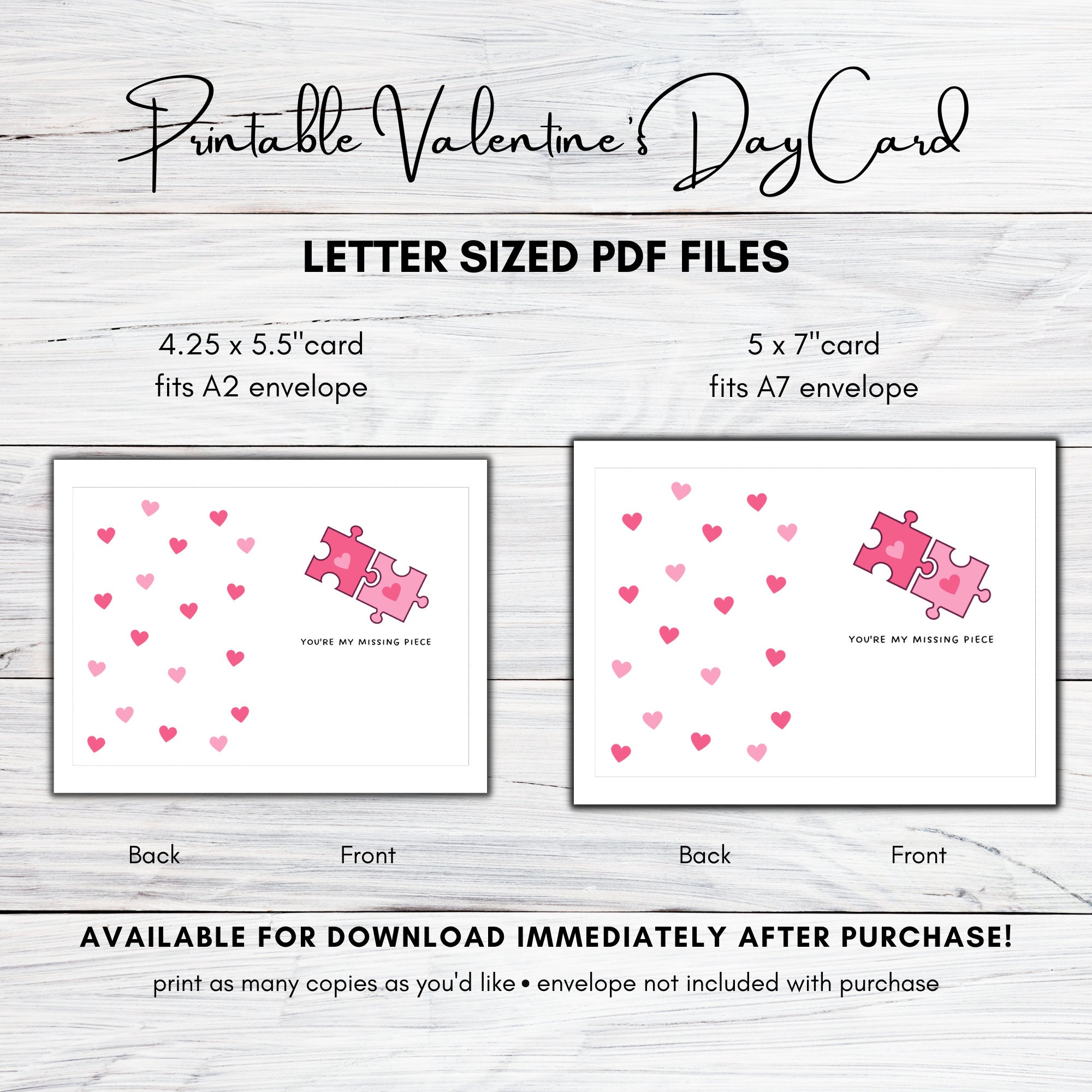 Valentines Day Printable Card Instant Download Digital Valentines Day ...