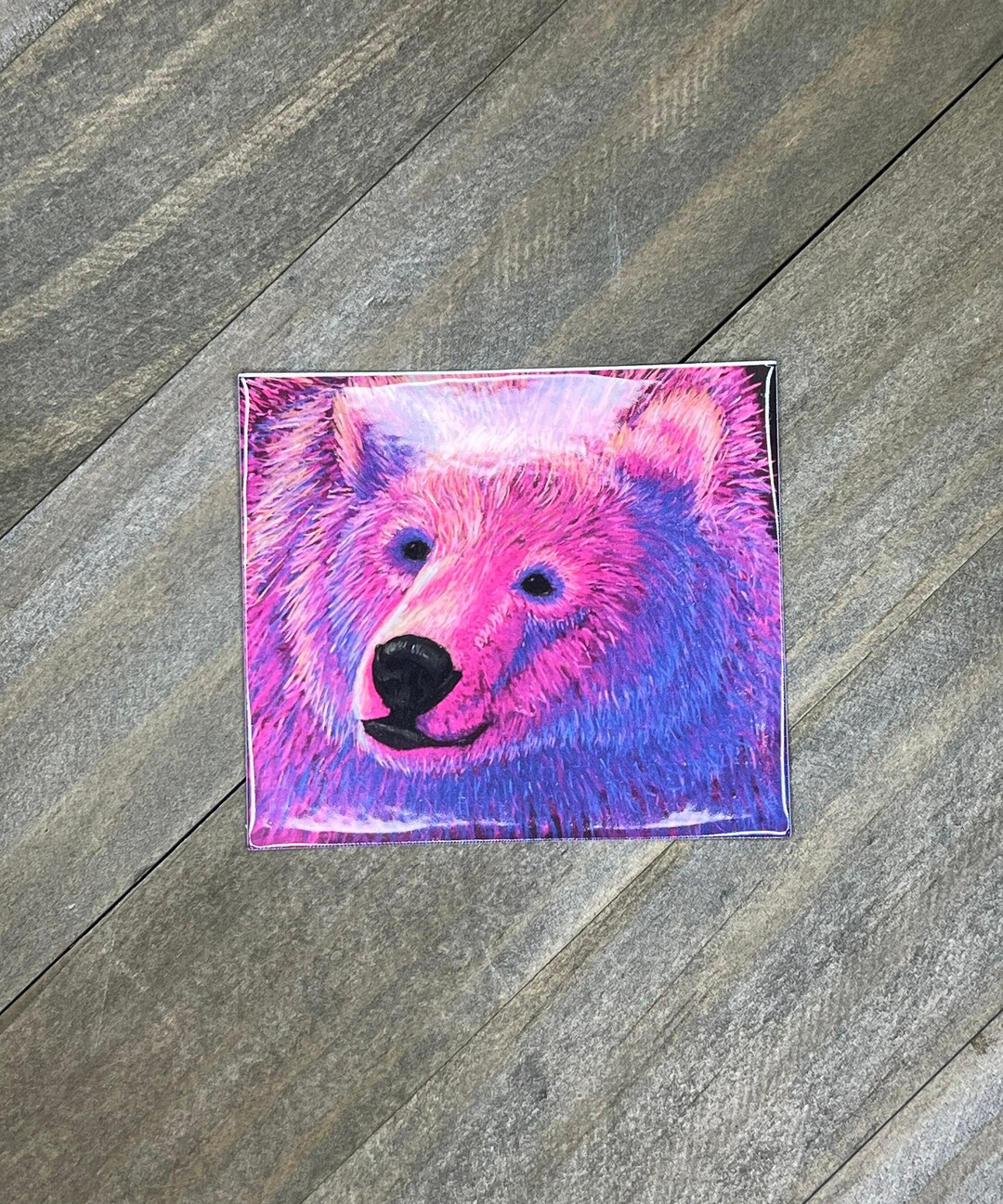 Pink Bear Sticker 3 Inch, Pastel, Animal, Vinyl Sticker, Glossy Sticker ...